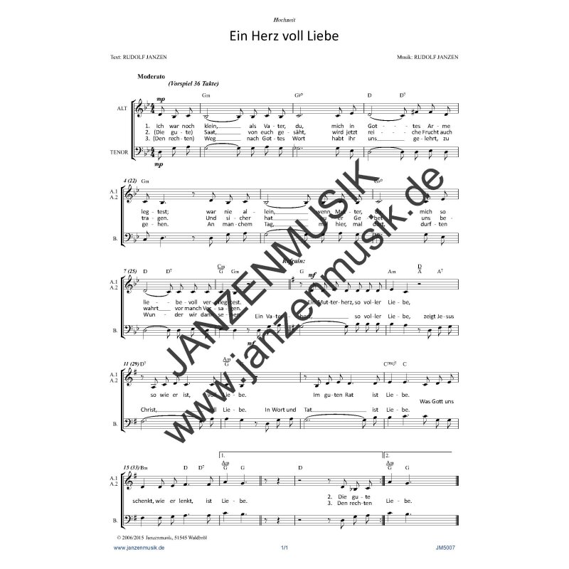 Ein Herz voll Liebe - Gesangspartitur, 2,70